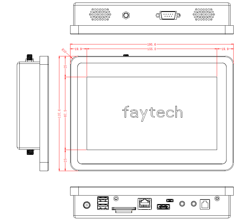 FT07V40CAPOB 7″ Embedded Android Touch Panel PC (ARM V40) with capacitive touch 1024×600 IP65 ...